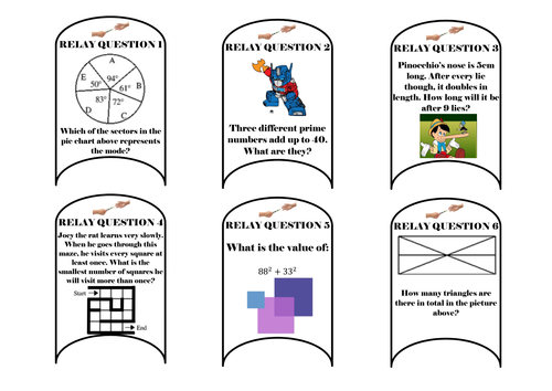 More Maths Relays | Teaching Resources