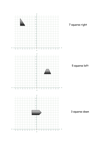 Translation of 2D shapes 1, 2 4 quadrants | Teaching Resources