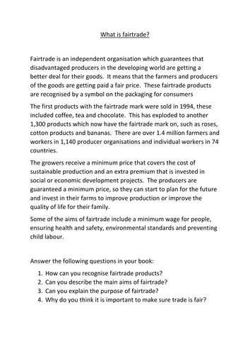 Fairtrade | Teaching Resources