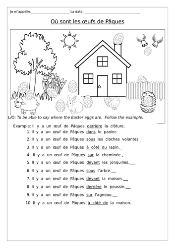 FRENCH - EASTER - Où sont les œufs de Pâques? - Worksheets & Game ...
