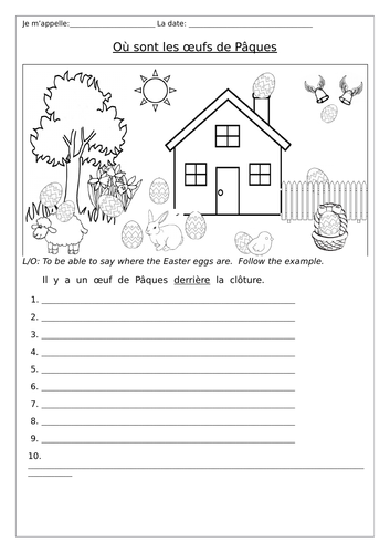 FRENCH - EASTER - Où sont les œufs de Pâques? - Worksheets & Game ...