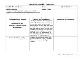 The Butterfly Lion Guided Reading Plan | Teaching Resources