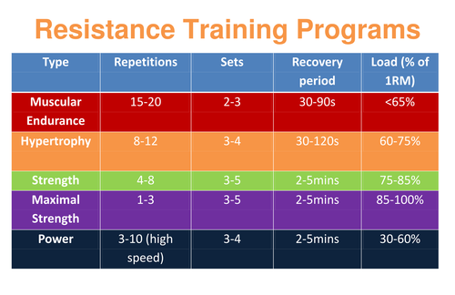 Resistance Training Guidelines Display | Teaching Resources