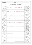 FRENCH - Animals - Les Animaux - Activity Booklet - Worksheets ...