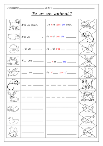 FRENCH - Animals - Les Animaux - Activity Booklet - Worksheets ...