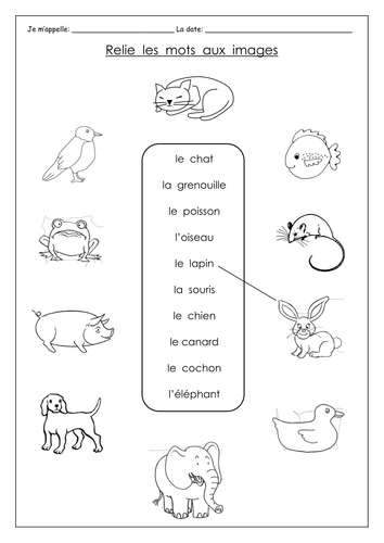 FRENCH - Animals - Les Animaux - Activity Booklet - Worksheets ...