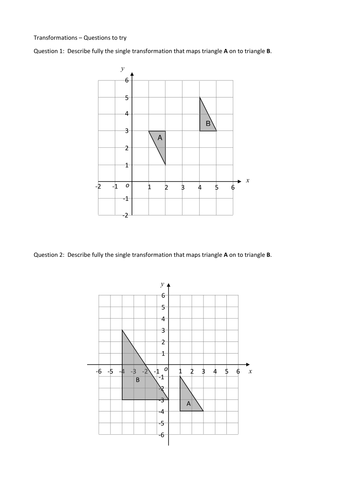Transformations - KS2 Revision, KS3 Presentation and KS3 Worksheet and ...