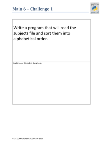 A453 - Python Reading Writing Sorting Files | Teaching Resources