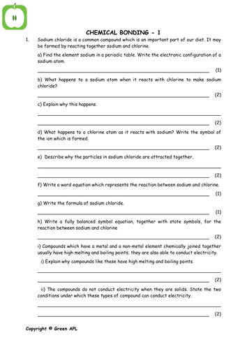 Chemistry: Chemical bonding | Teaching Resources