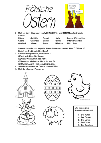 Ostern Arbeitsblatt | Teaching Resources