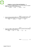 Chemistry: Extension Chemical Calculations | Teaching Resources