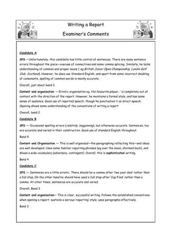 Writing Reports and Articles in the GCSE English Language Exam. by ...