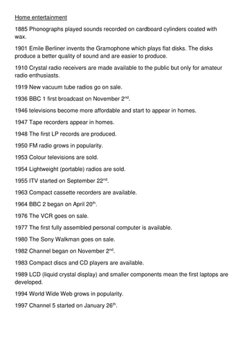 Y5 History Changes in leisure and entertainment since 1837 | Teaching ...