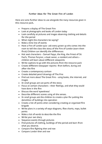 The Great Fire of London Resource Pack | Teaching Resources