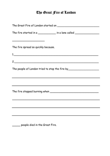 The Great Fire of London Resource Pack | Teaching Resources