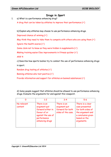 Biology: Drugs in sport | Teaching Resources