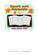 Report Comments - Statements Bank & Targets, Male & Female Primary ...
