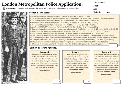 Victorian Police Academy : 1888 / Jack The Ripper | Teaching Resources