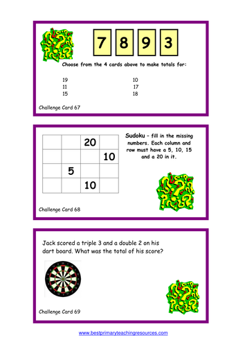 Challenge Cards - Maths | Teaching Resources