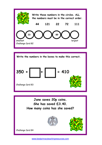 Challenge Cards - Maths | Teaching Resources