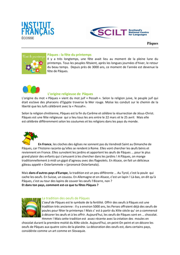 French Easter lessons 2015 | Teaching Resources