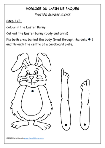Easter Bunny Clock FRENCH - L'heure avec le lapin de Paques | Teaching ...
