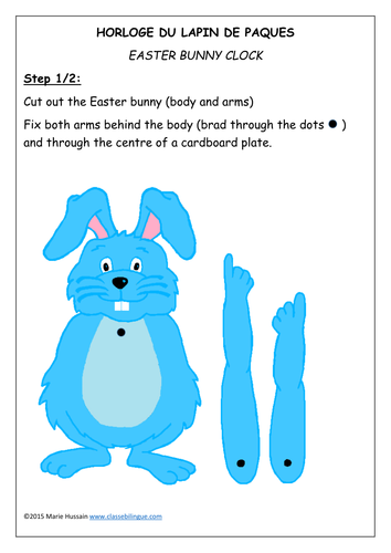 Easter Bunny Clock FRENCH - L'heure avec le lapin de Paques | Teaching ...