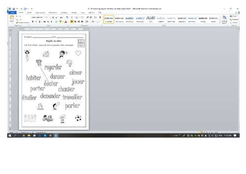 FRENCH VERBS - Planting a regular -er verb - Worksheets | Teaching ...