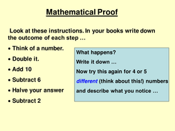 Introducing Mathematical Proof | Teaching Resources