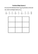 Fractions Magic Square | Teaching Resources