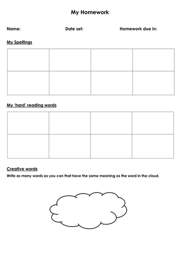 My Homework | Teaching Resources
