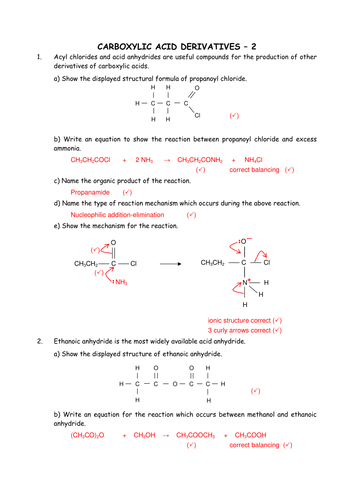 Chemistry: Carboxylic acid derivatives | Teaching Resources