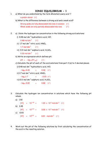 Chemistry: Calculating the pH of acids and alkalis | Teaching Resources