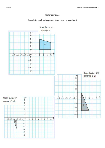 Enlargement with a Negative and/or Fractional Scale Factor with Target ...