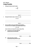 Using formulas and changing the subject of a formula. Presentations ...