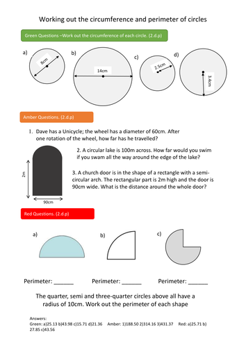 Area and Circumference of a circle complete course | Teaching Resources