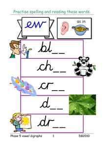 Phase 5: ew grapheme - selection of activities, games and a ...