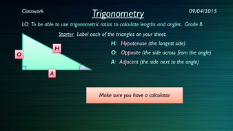 Trigonometry- Finding sides, angles and worded problems | Teaching ...