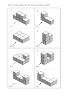 Plans and Elevations 3D shapes at KS3 & KS4 activities, worksheets ...