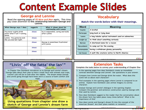 Of Mice and Men teaching resources - 244 slide PowerPoint, 58 ...