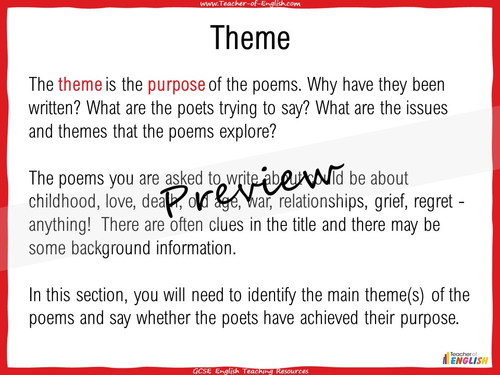 Edexcel GCSE English Literature Unseen Poetry | Teaching Resources