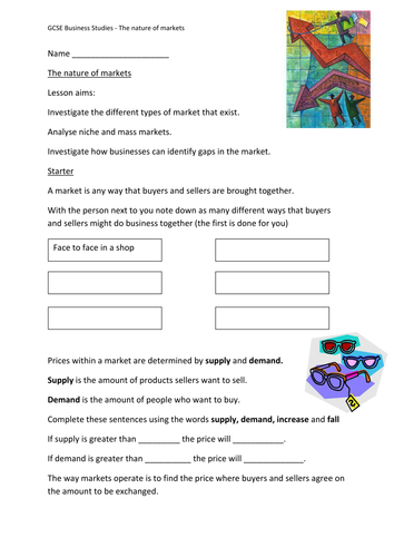 Business and Enterprise GCSE (What is business / Nature of markets ...