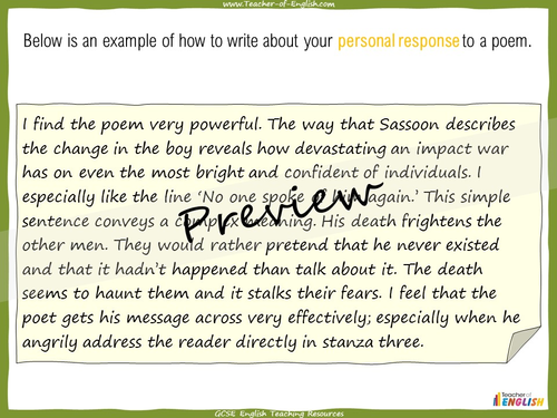 AQA GCSE English Literature Unseen Poetry | Teaching Resources