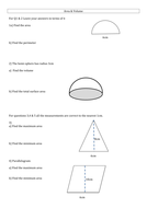 Area & Volume Mixed GCSE | Teaching Resources