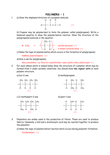 Chemistry: Polymers including polyesters | Teaching Resources