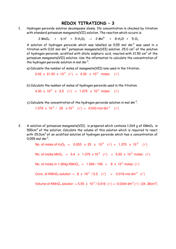 Chemistry: Redox titrations | Teaching Resources
