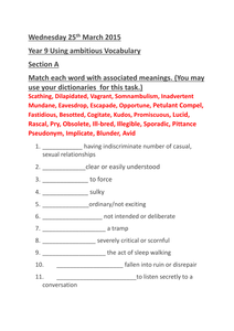 Ambitious Vocabulary by kaustin2011 - UK Teaching Resources - TES