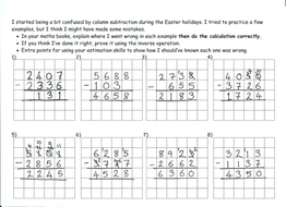 Deliberate column subtraction mistakes | Teaching Resources