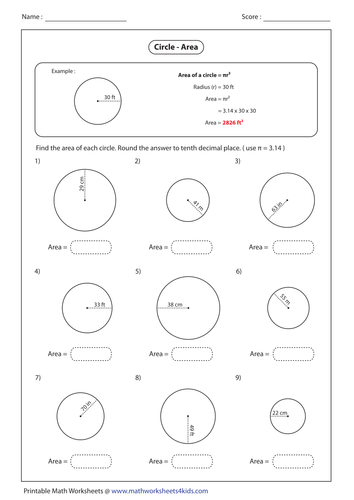 Finding area of the circles - Race activity | Teaching Resources