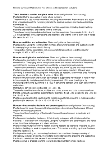 UK Mathematics - full national curriculum for Key Stage 2 for planning ...